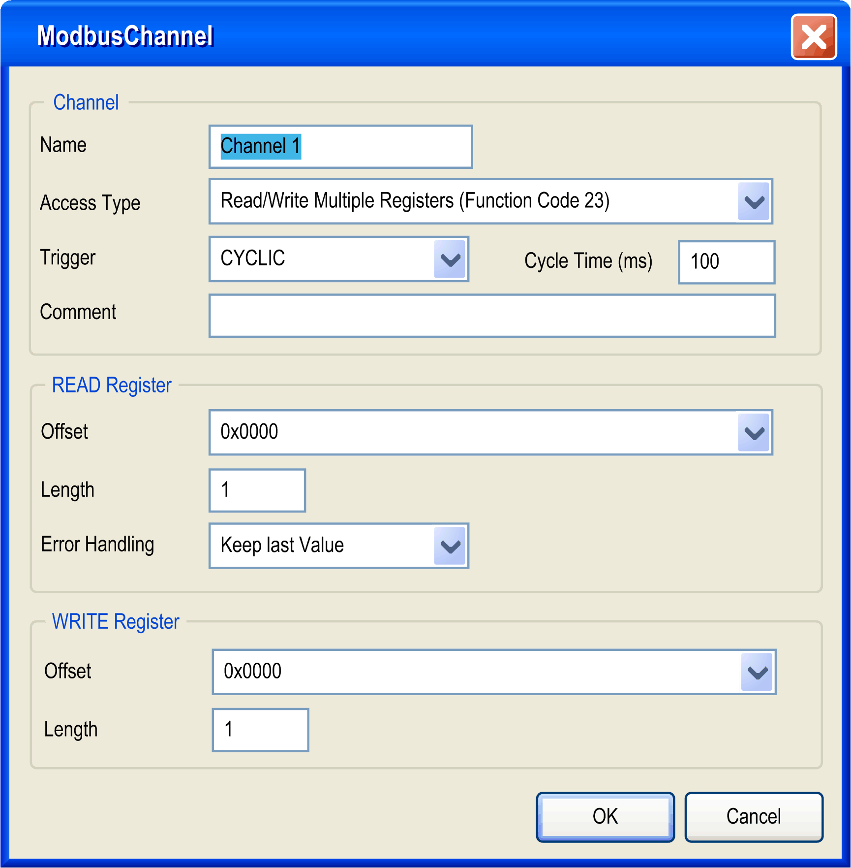 Modbus Serial Line Configuration